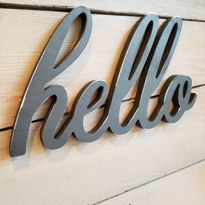 Hello Wood Word Cutout Sign, Wooden Hello Sign, Housewarming Gift, Wood ...