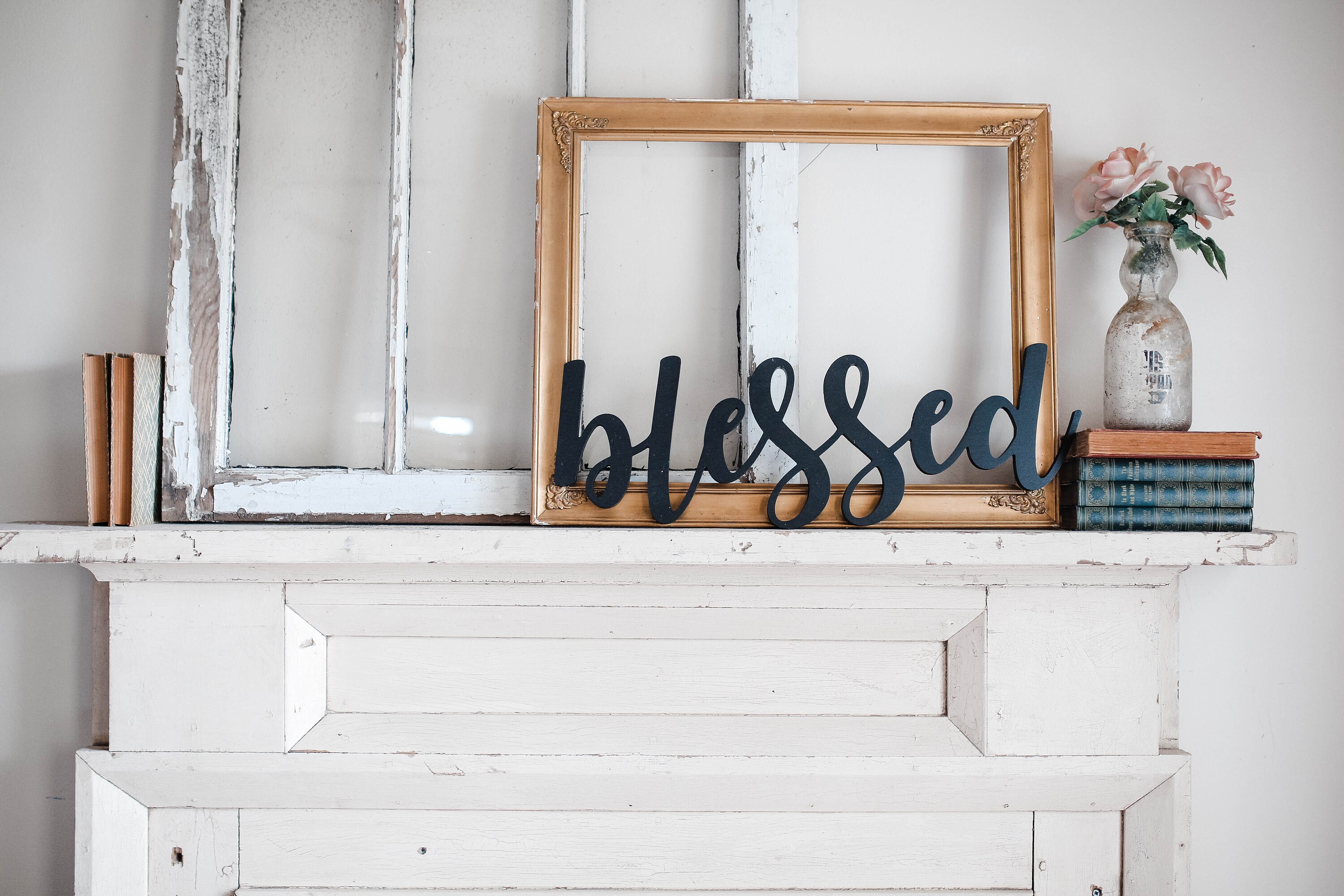 Blessed Sign for Wall Wood Blessed Sign Wooden Word Signs - Etsy