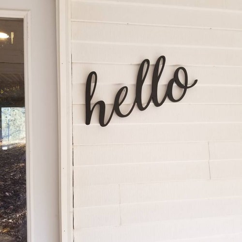 Large Wood Hello Sign Entryway Decor Housewarming Gift - Etsy