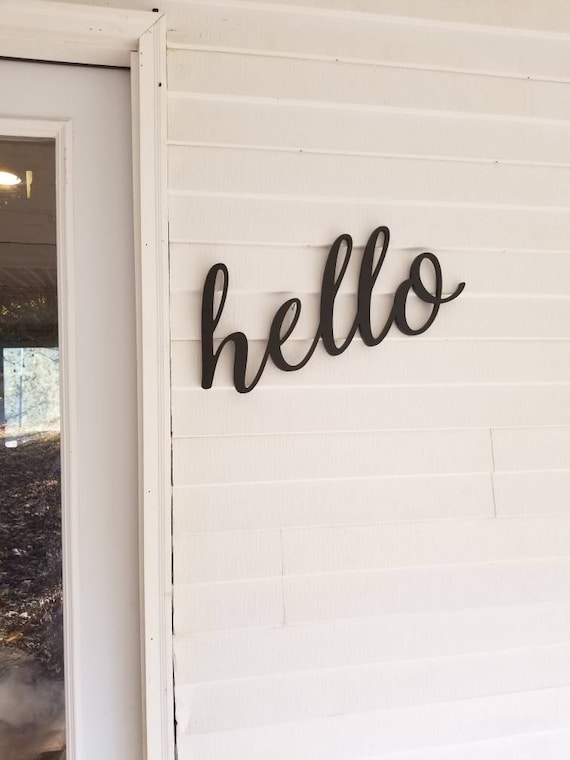Large Wood Hello Sign Entryway Decor Housewarming Gift - Etsy