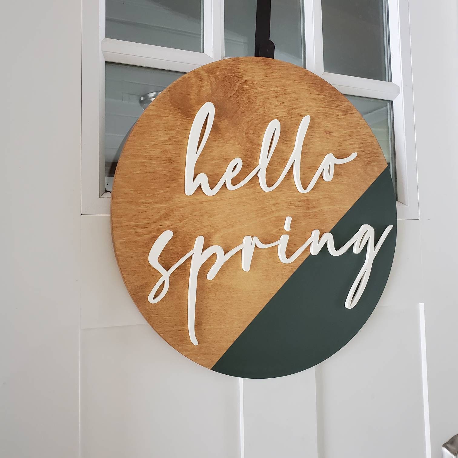 Hello Spring Wood Door Hanger Hello Spring Sign Front Door | Etsy