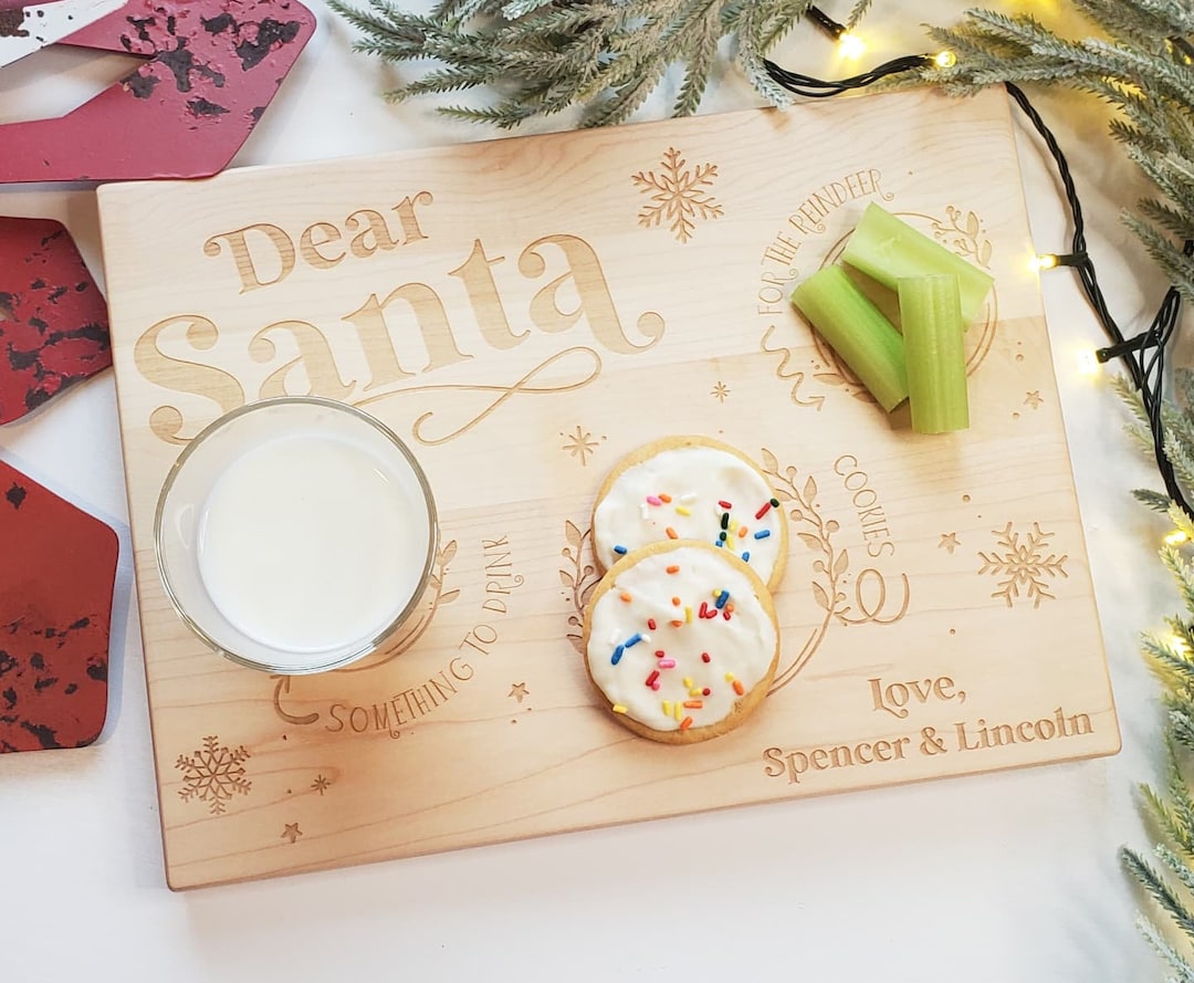 Personalized Santa Cookie Tray, Milk and Cookie Plate, Treats for Santa ...