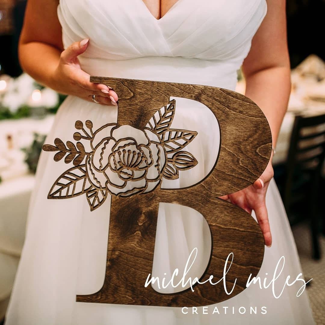 Wedding Guest Book Alternative, Large Wood Letter, Large Wood Initial ...