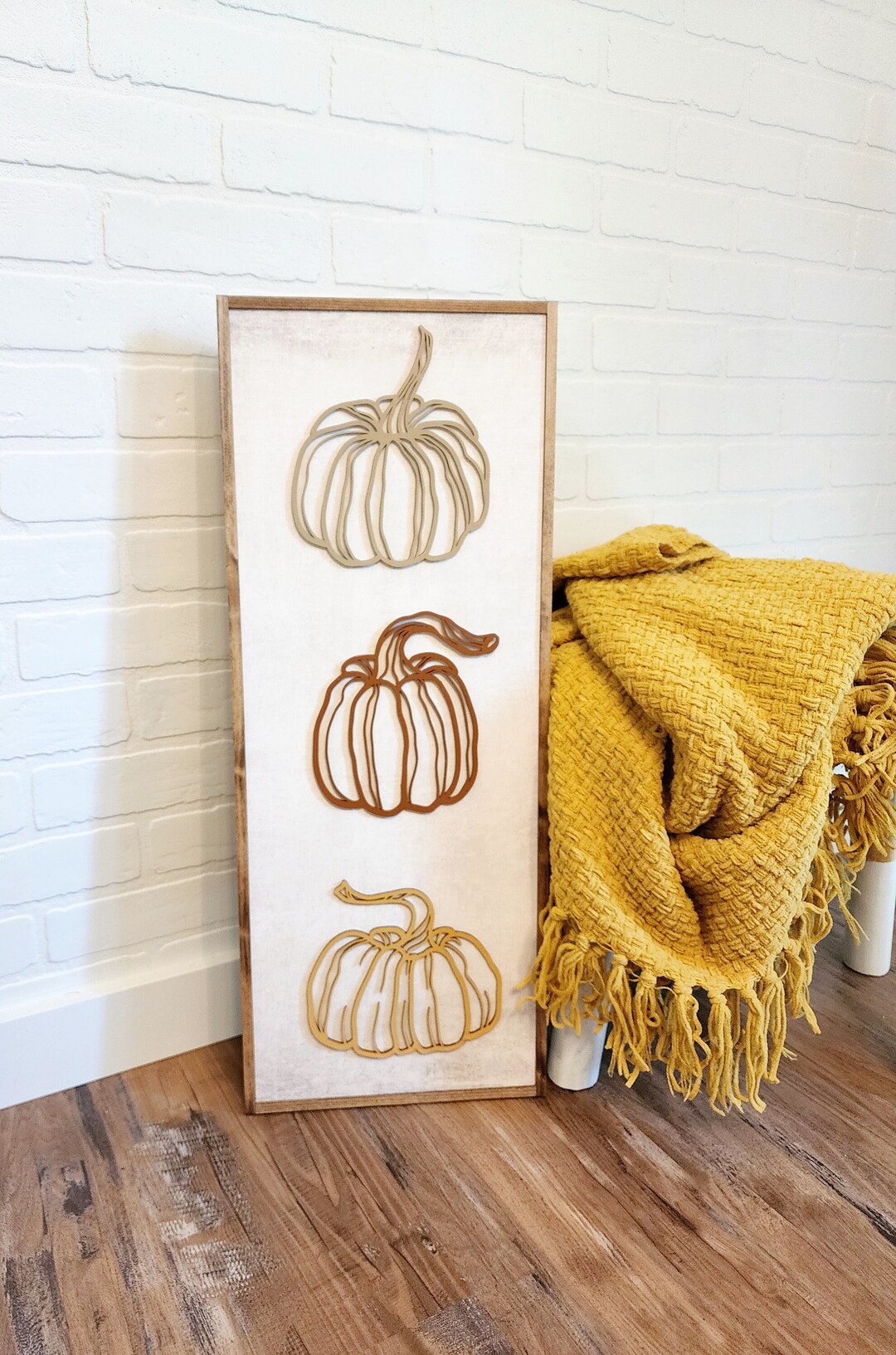 Wood Pumpkin Sign: Framed Fall Home Decor - Etsy