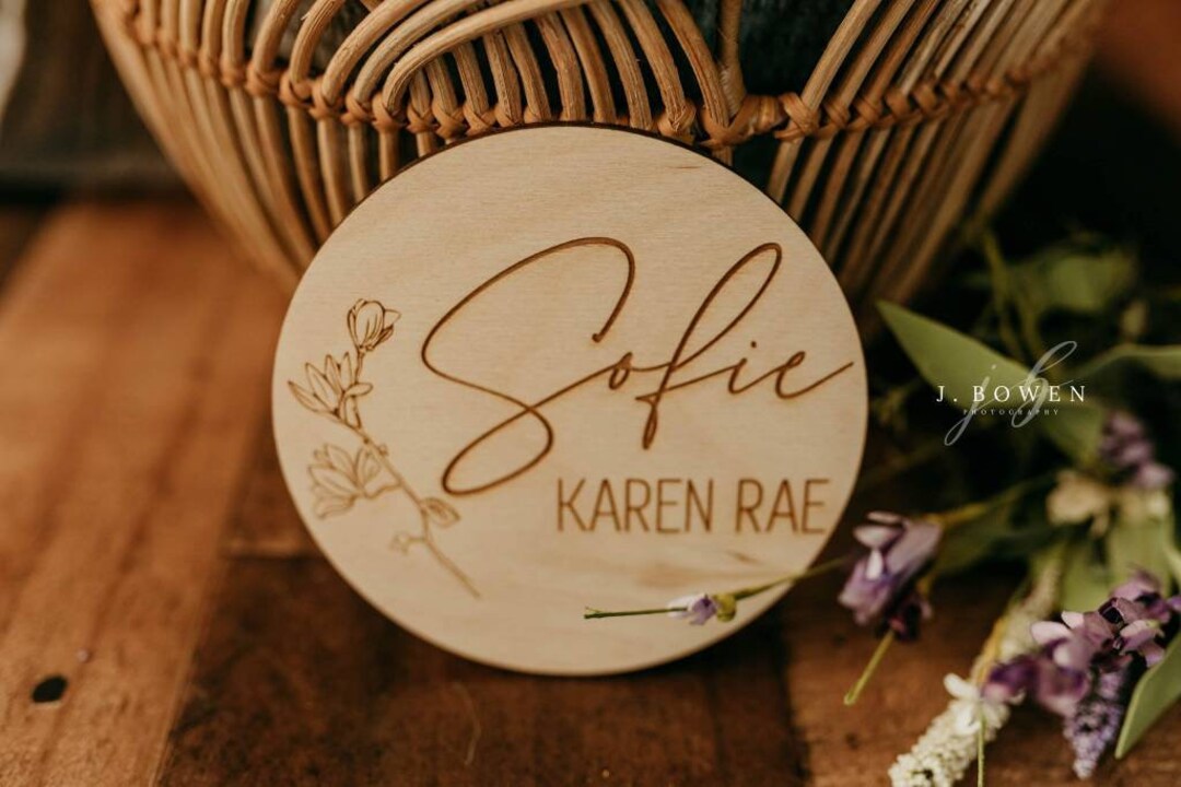 Birth Announcement Sign, Newborn Baby Name Sign, Newborn Photo Prop ...