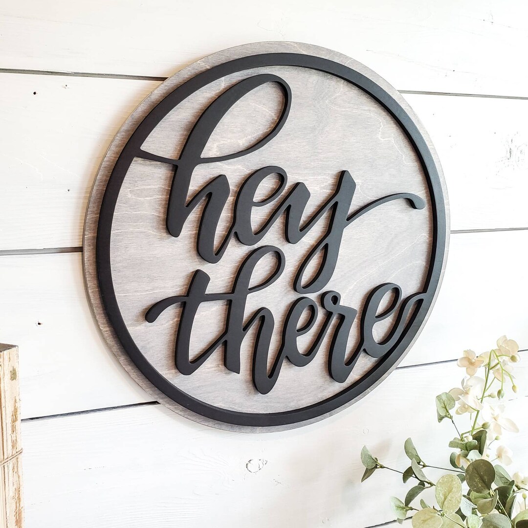 Front Door Decor, Hey There Door Sign, Welcome Door Sign, Hello Sign ...