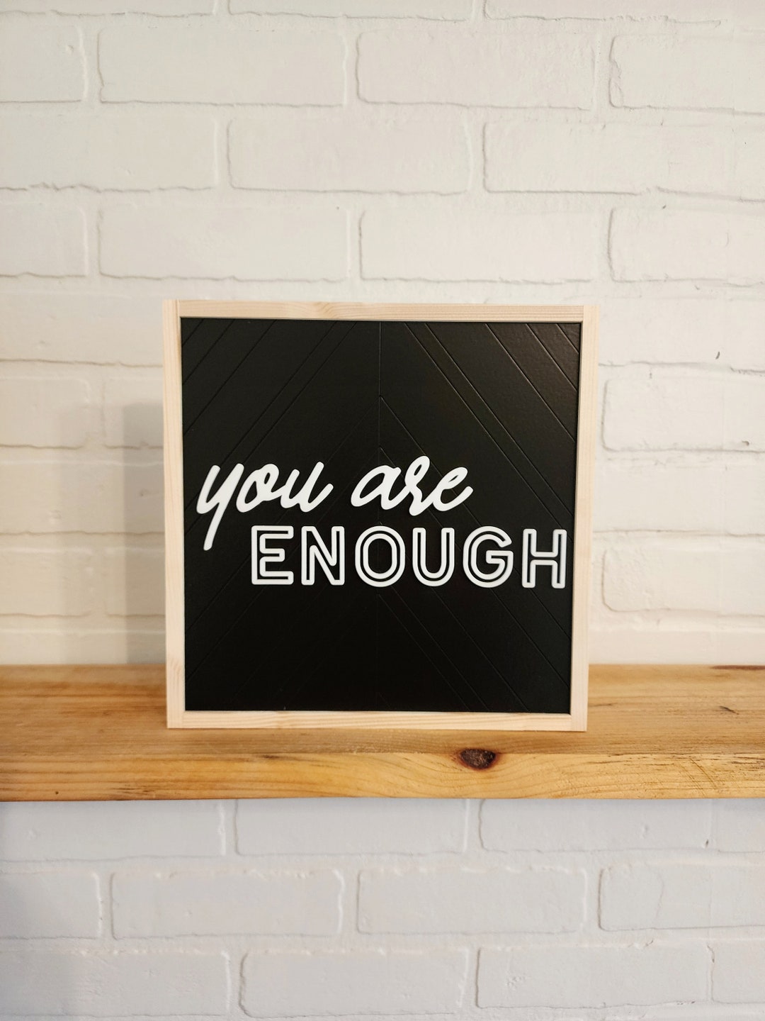 Inspirational Wood Sign: You Are Enough - Framed Wall Art - Etsy