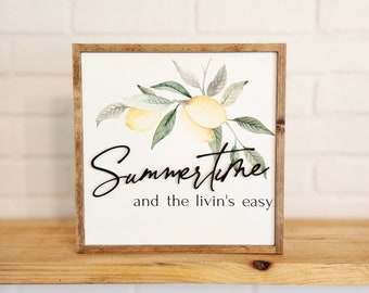 Summertime Sign Lemon Decor Wood Summer Sign Summertime - Etsy