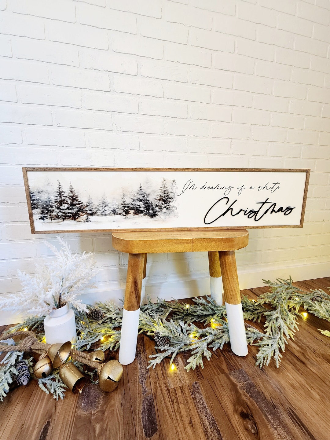 Rustic 'white Christmas' Wood Sign: Vintage Holiday Mantel Decor - Etsy