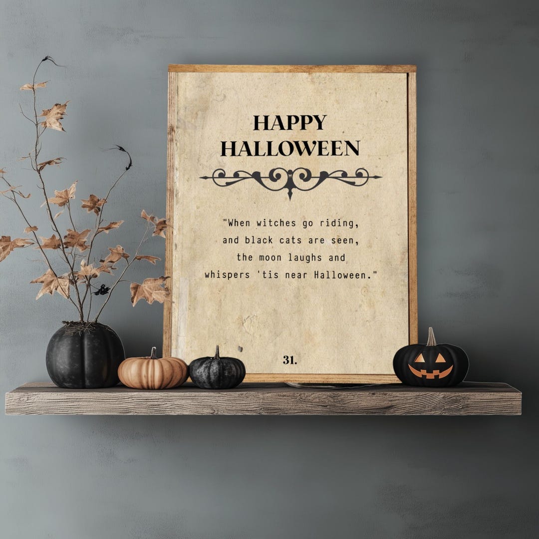 Happy Halloween Canvas, Book Page Halloween Sign, Halloween Wall Art ...