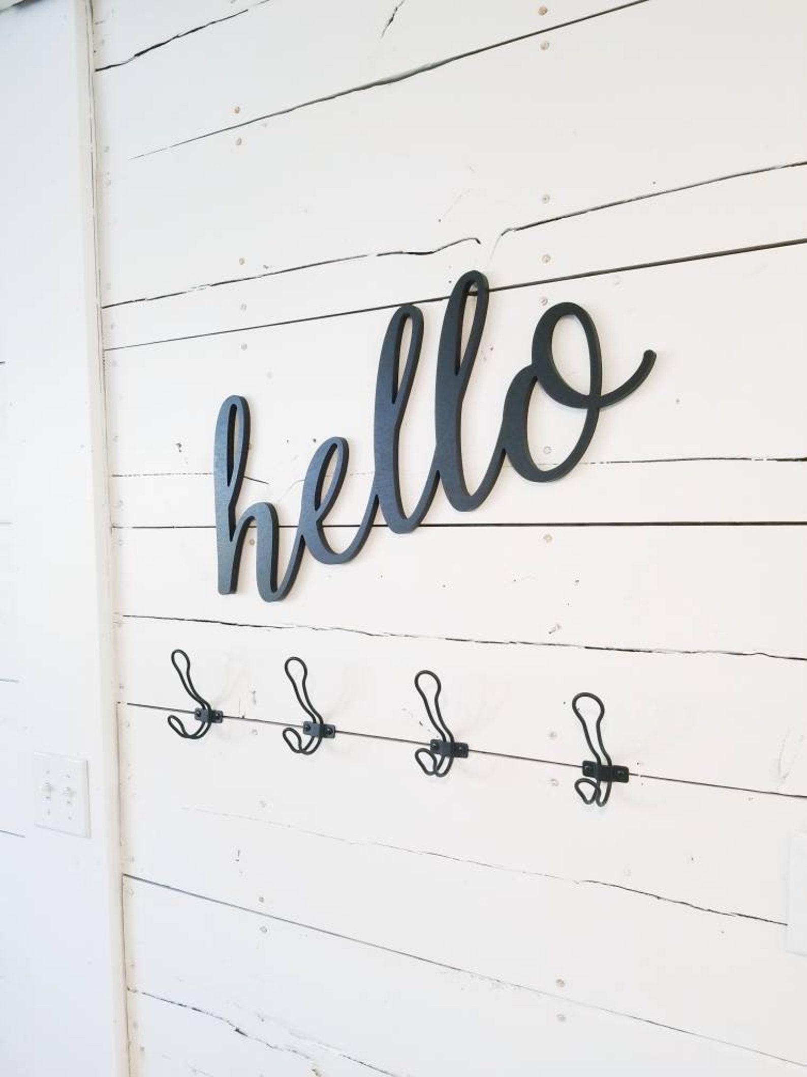Large Wood Hello Sign Entryway Decor Housewarming Gift - Etsy
