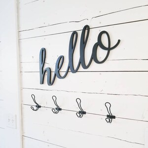 Large Wood Hello Sign, Entryway Decor, Housewarming Gift - Etsy