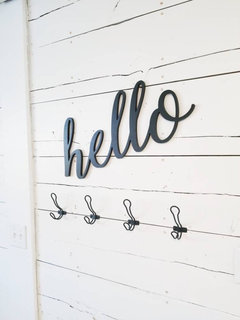 Large Wood Hello Sign Entryway Decor Housewarming Gift - Etsy