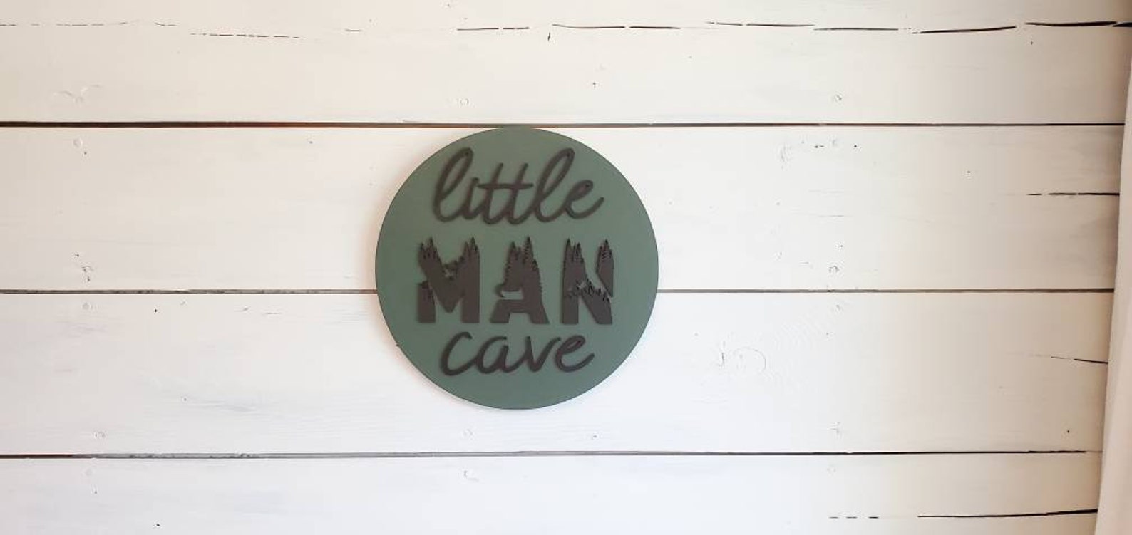 Little Man Cave Sign Woodland Nursery Decor Boy Nursery Wall - Etsy