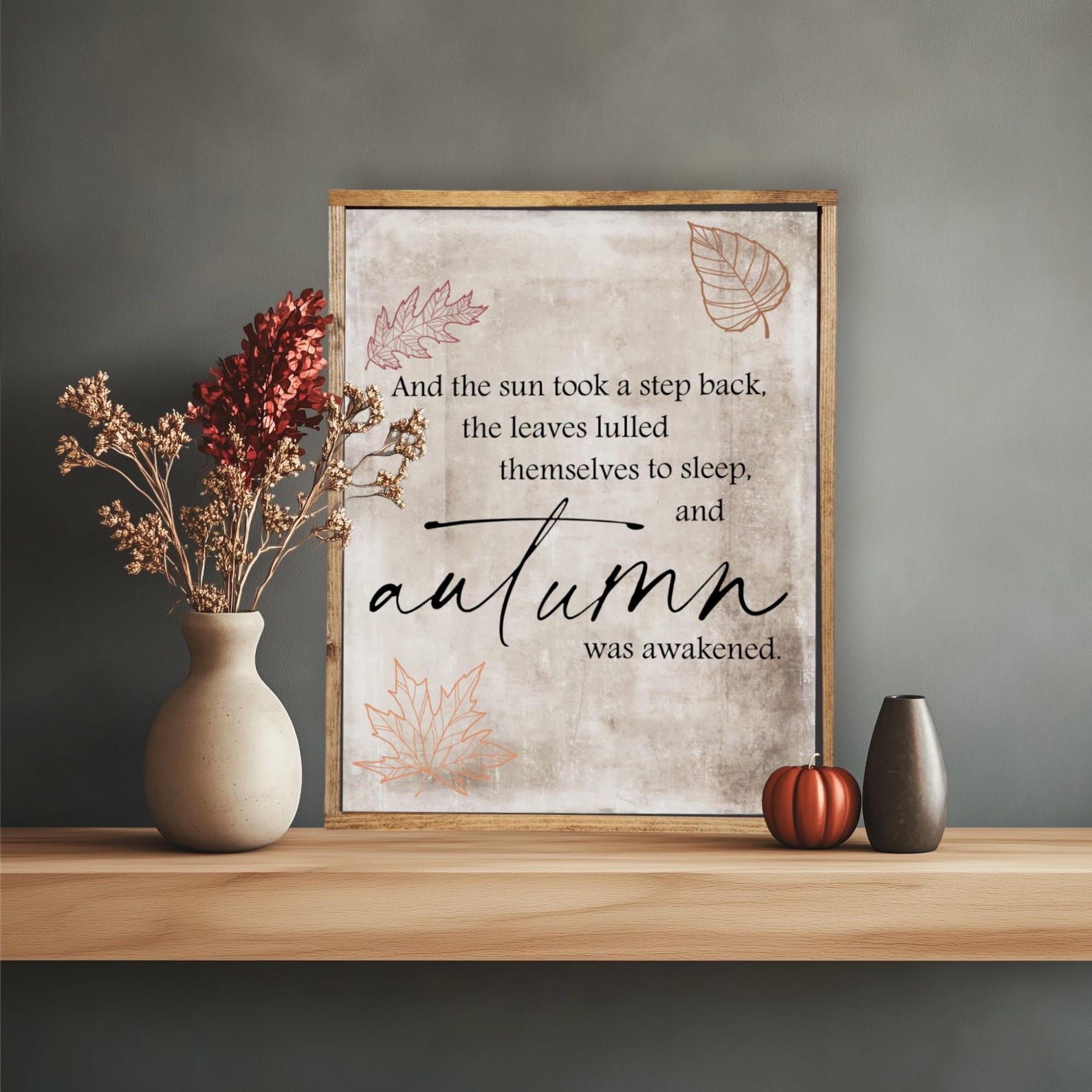 Autumn Was Awakened Sign, Fall Wall Decor Canvas, Fall Mantel Decor ...