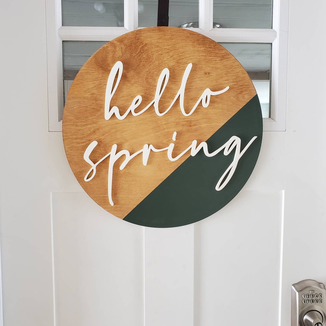 Hello Spring Wood Door Hanger Hello Spring Sign Front Door | Etsy