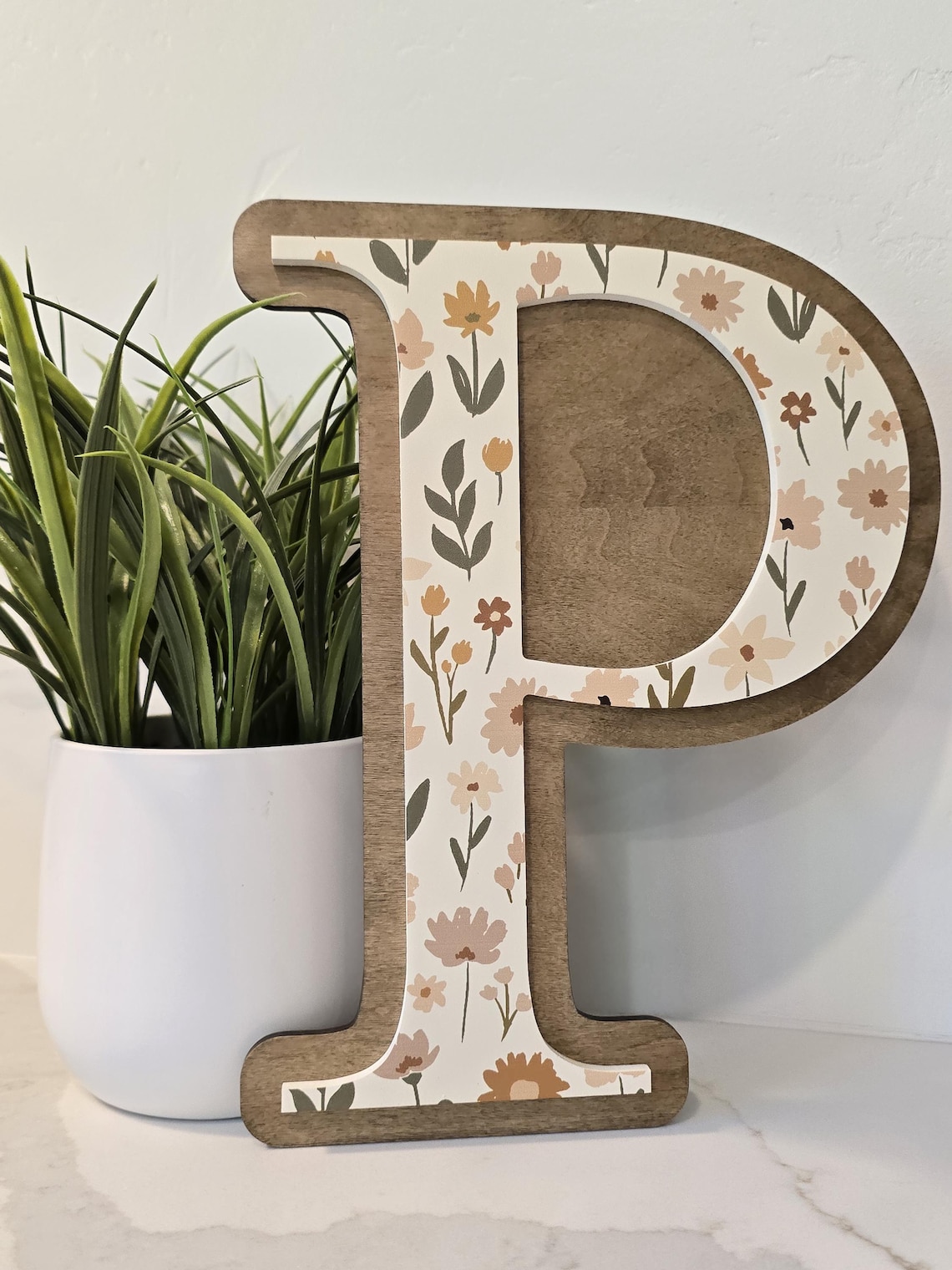 Floral Wood Letter, Boho Nursery Decor, Wildflower Initial Sign - Etsy