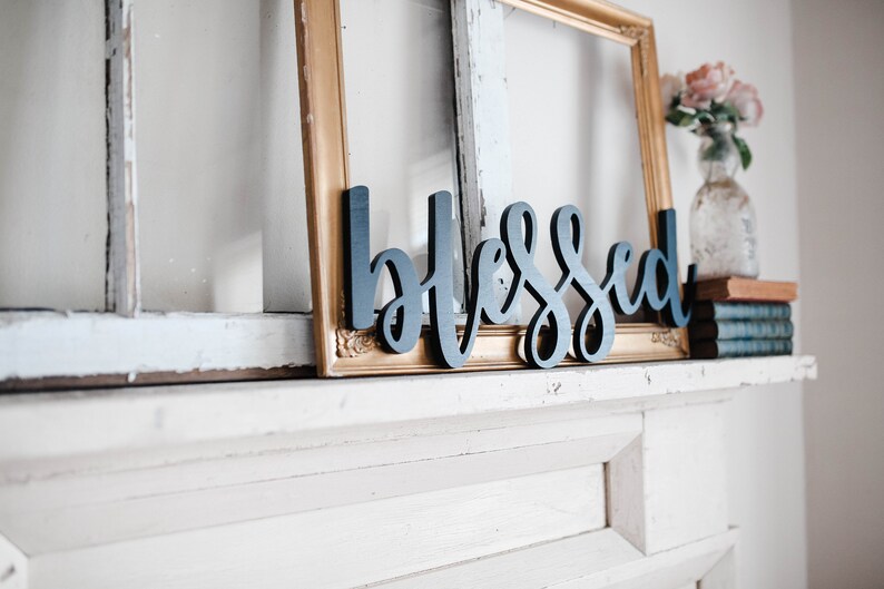 Blessed Sign for Wall Wood Blessed Sign Wooden Word Signs - Etsy
