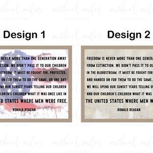 Patriotic Wall Art, 4th of July Decor, Ronald Reagan Quote, Framed Wood ...