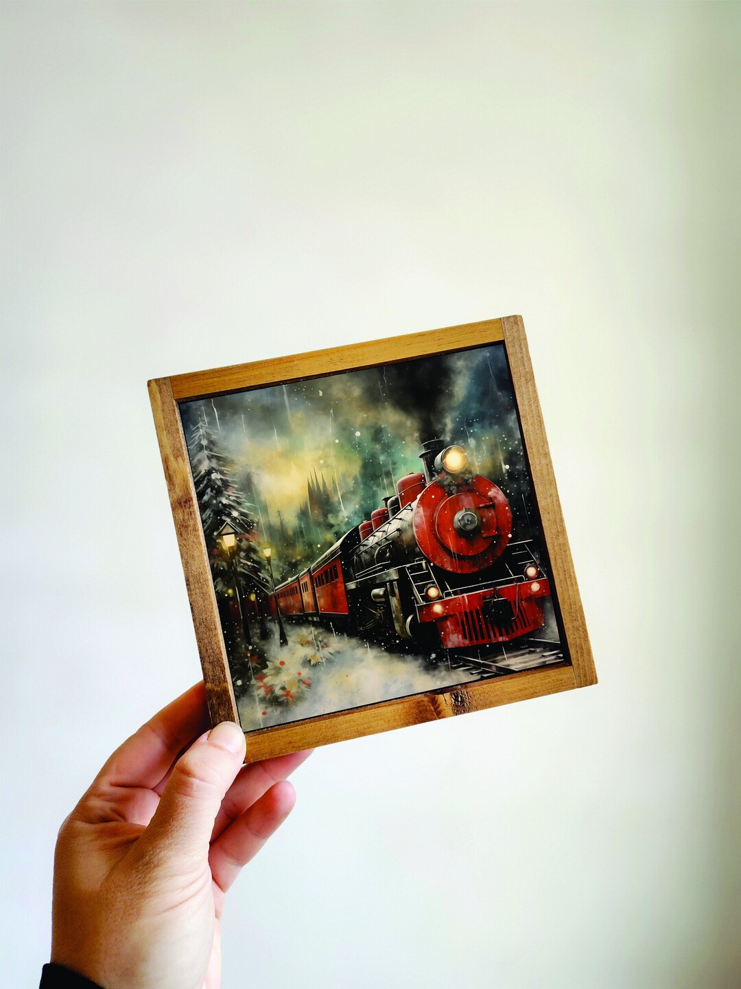 Christmas Train Sign, Santa Print, Vintage Christmas Prints, Christmas ...