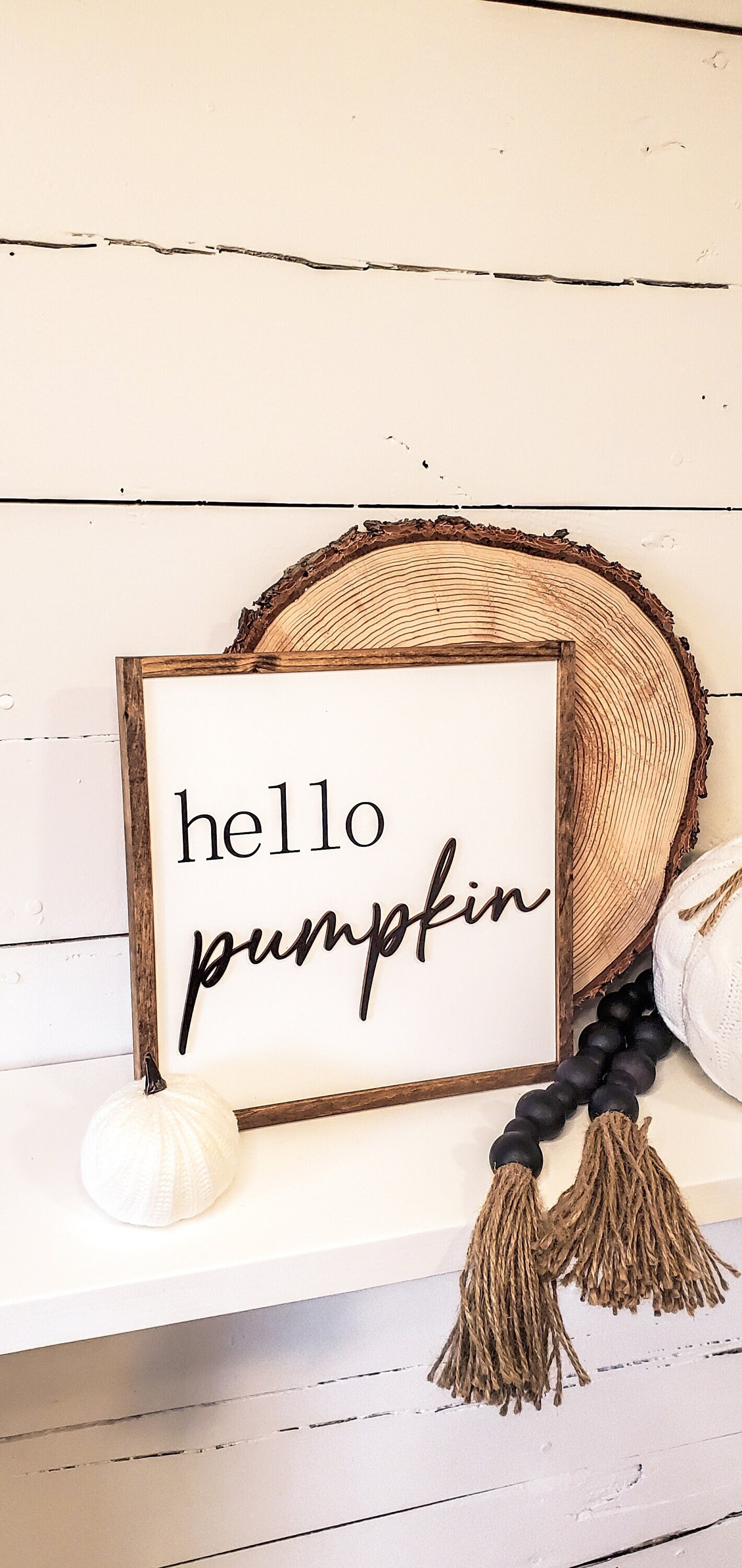 Hello Pumpkin Wood Sign Fall Wood Sign Modern Farmhouse - Etsy