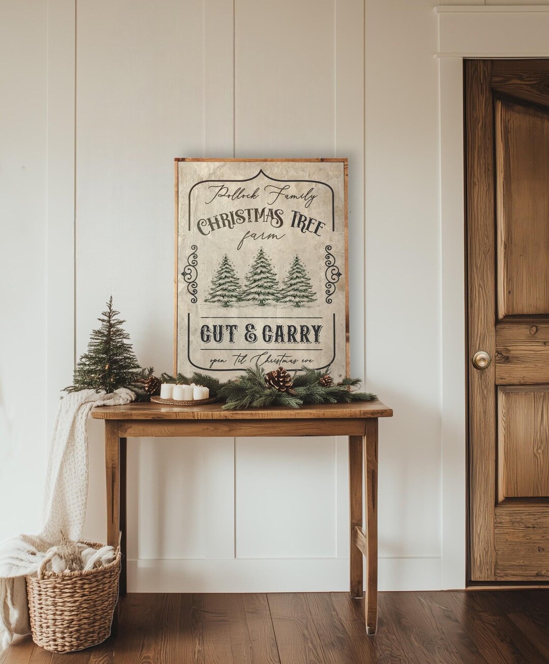 Family Christmas Sign, Personalized Christmas Tree Farm Sign, Custom ...