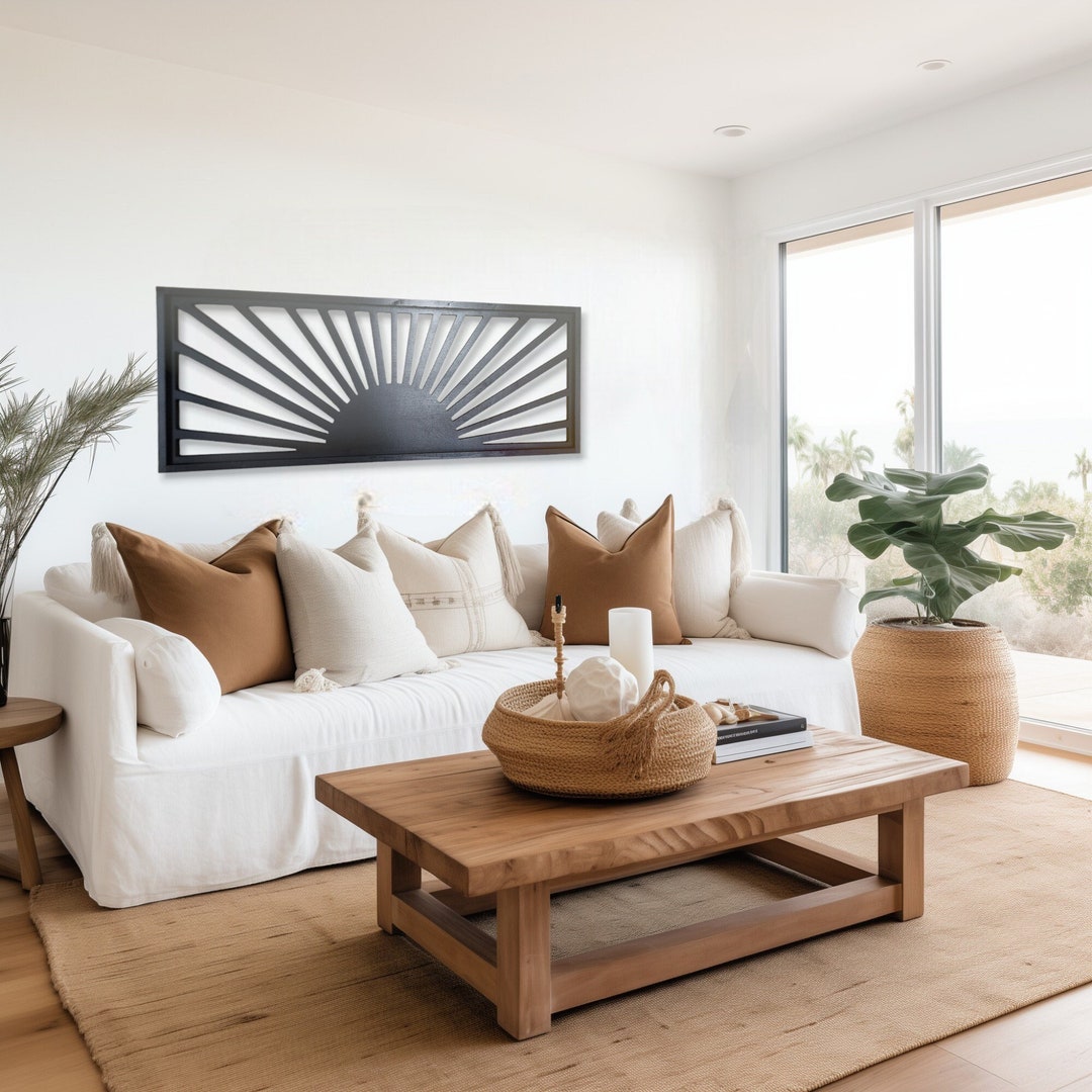 Boho Sun Wall Art, Minimalist Wall Art, Wood Wall Art, Sun Decor, Above ...