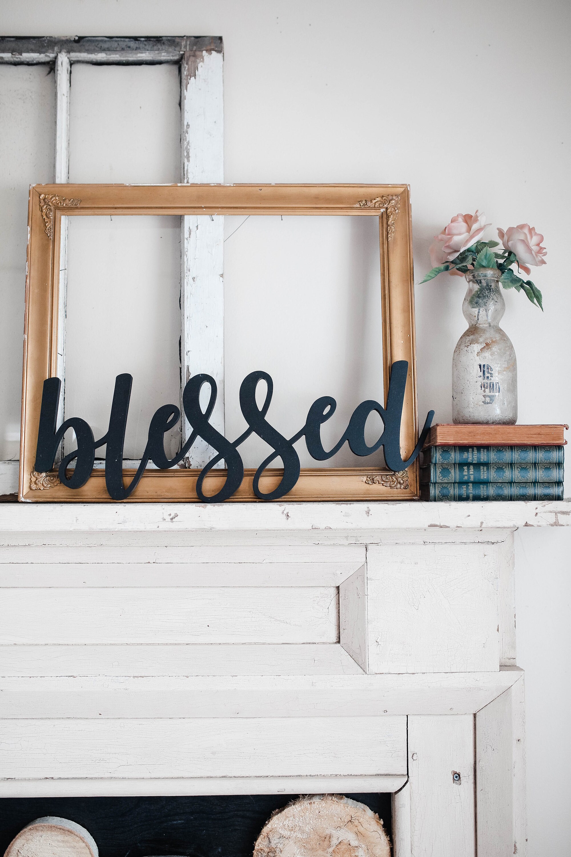 Blessed Sign for Wall Wood Blessed Sign Wooden Word Signs - Etsy
