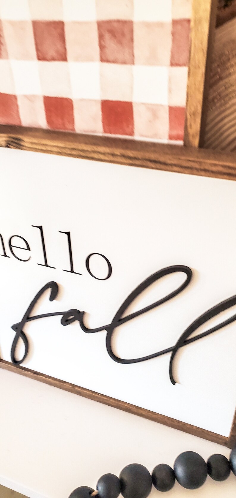 Fall Wood Sign Set: Plaid & Hello Fall, Modern Farmhouse Decor - Etsy