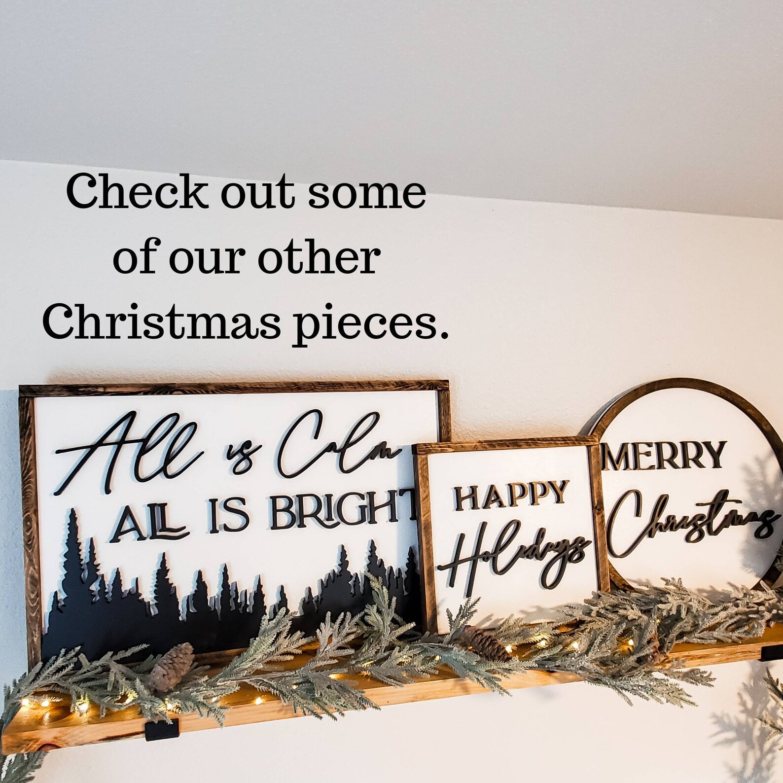 Wood Christmas Tree Sign, Rustic Wood Tree Decor, Wooden Christmas Sign ...