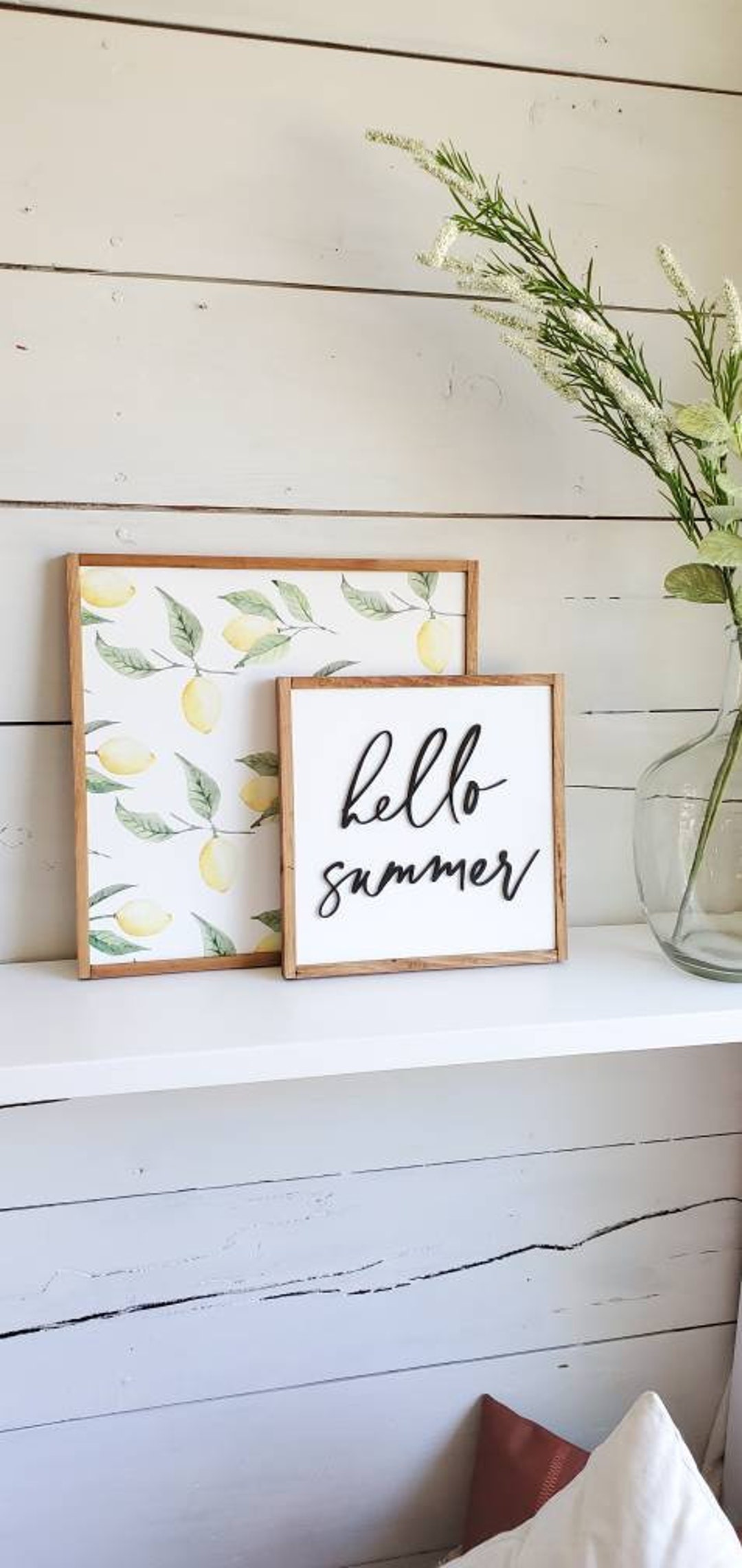 Hello Summer Wood Signs, Lemon Sign, Summer Decorations, Wood Summer ...