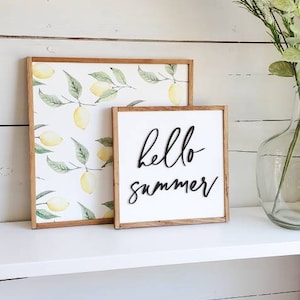 Hello Summer Wood Signs, Lemon Sign, Summer Decorations, Wood Summer ...