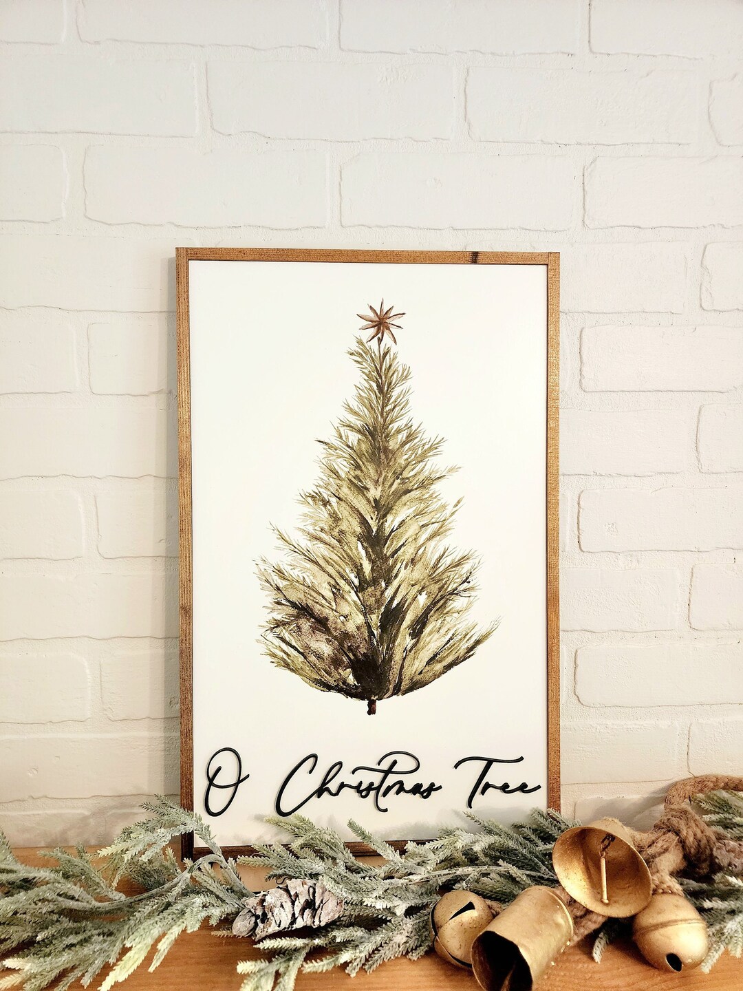 O Christmas Tree Wood Sign, Neutral Christmas Decor, Modern Christmas ...