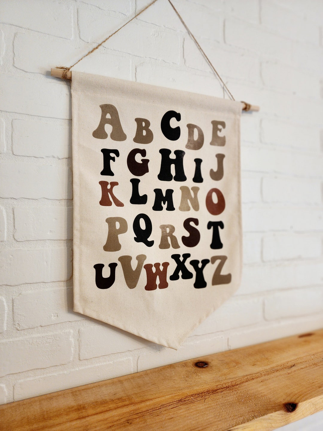 Boho Alphabet Poster , Retro Kid Room Playroom Wall Hanging, Nursery ...