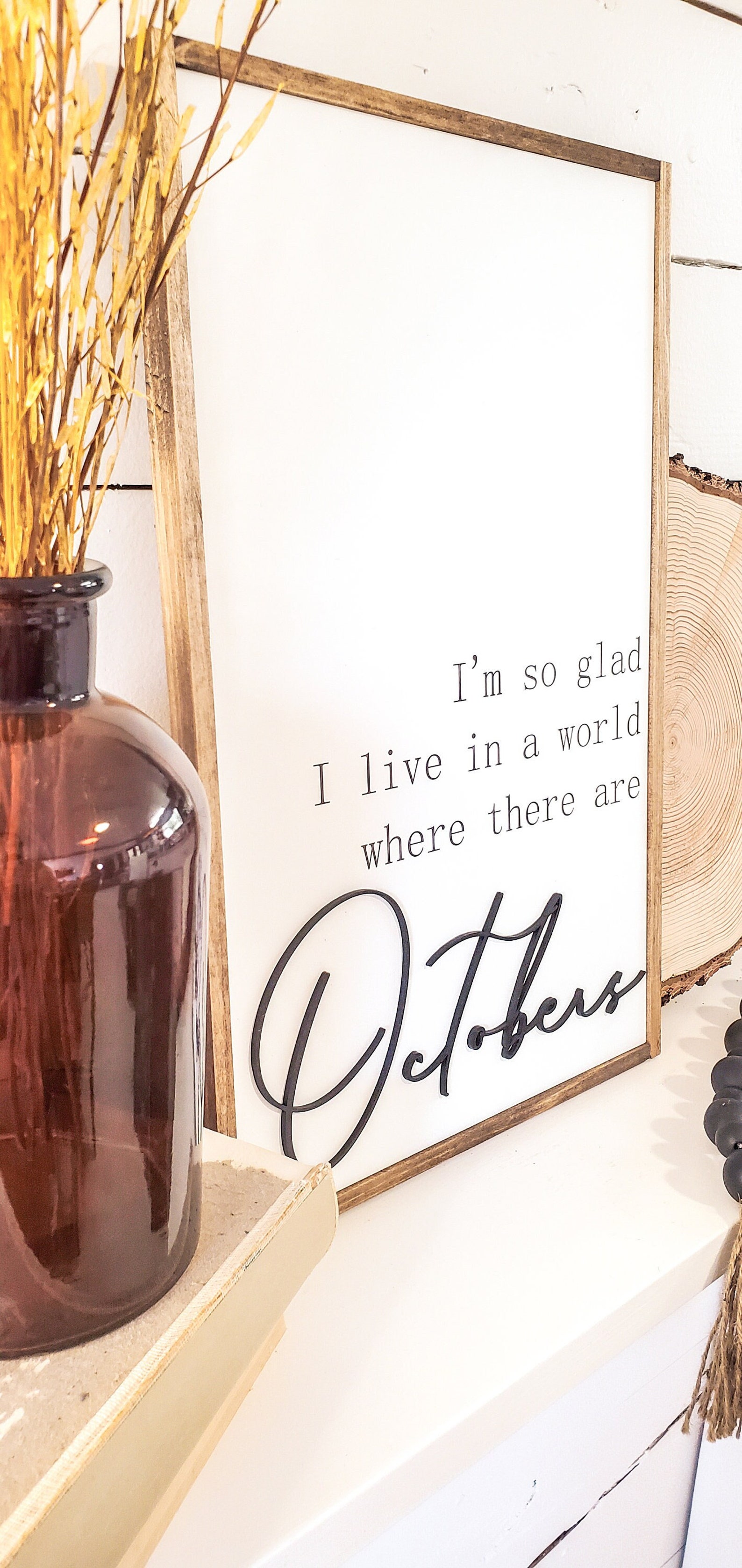 October Wood Sign: Neutral Fall Farmhouse Decor - Etsy