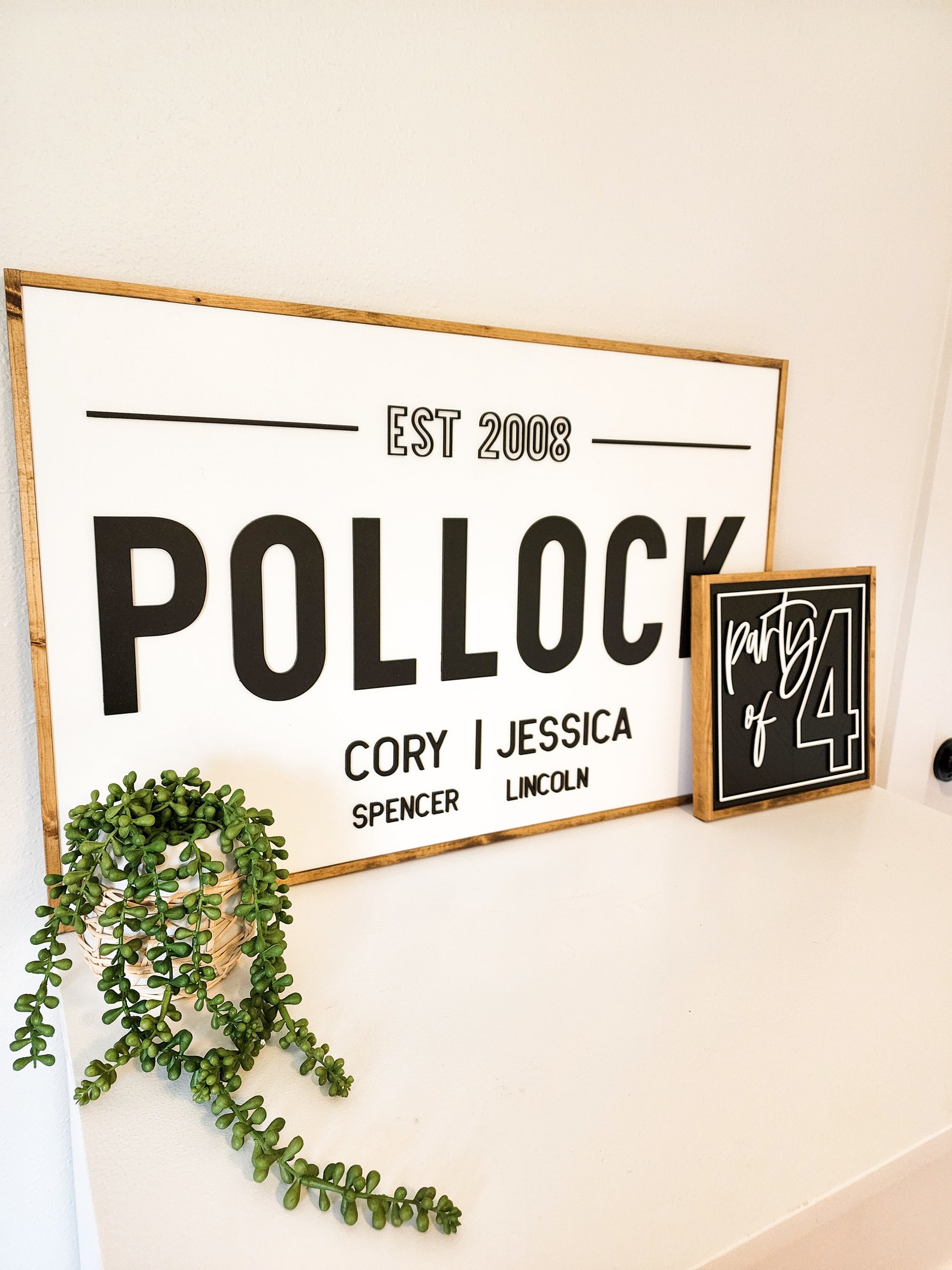 Family Sign Custom Family Number Sign Party of 4 Sign - Etsy