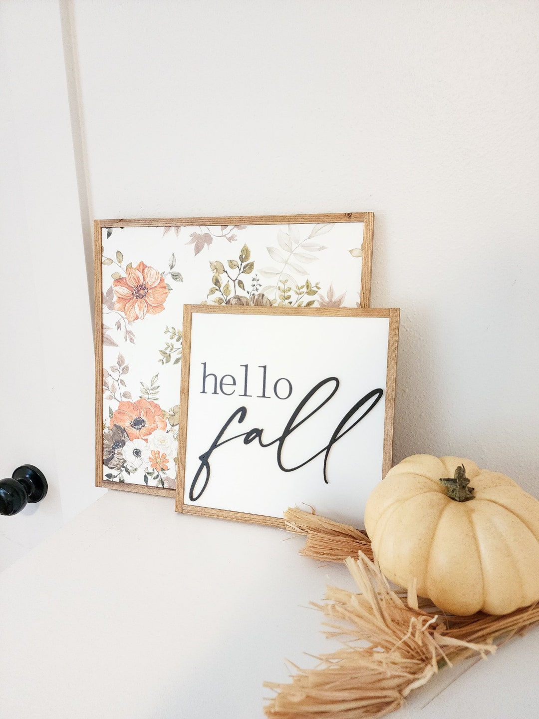 Handmade Home Decor, Fall Wood Signs, Hello Fall Layering Sign, Fall ...
