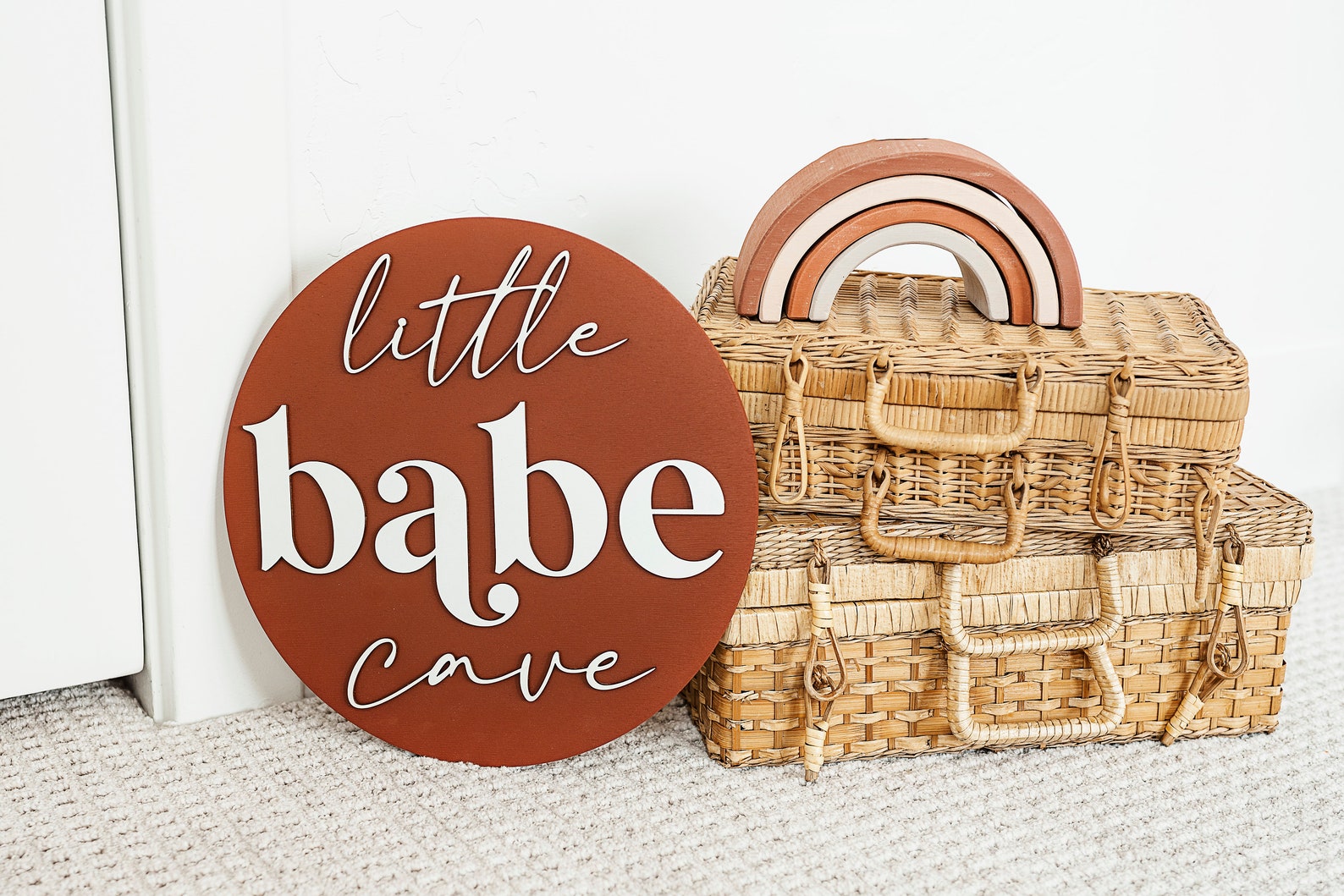 Little Babe Cave Sign Boho Nursery Decor Floral Nursery Wall - Etsy