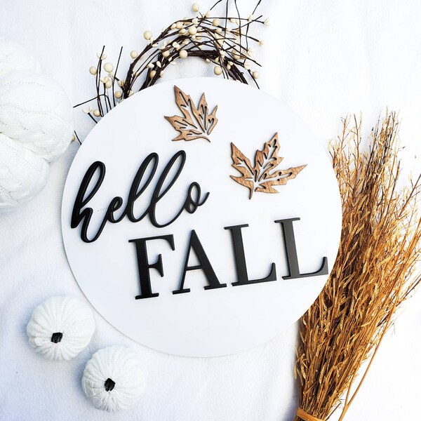 Fall Circle Door Sign - Etsy