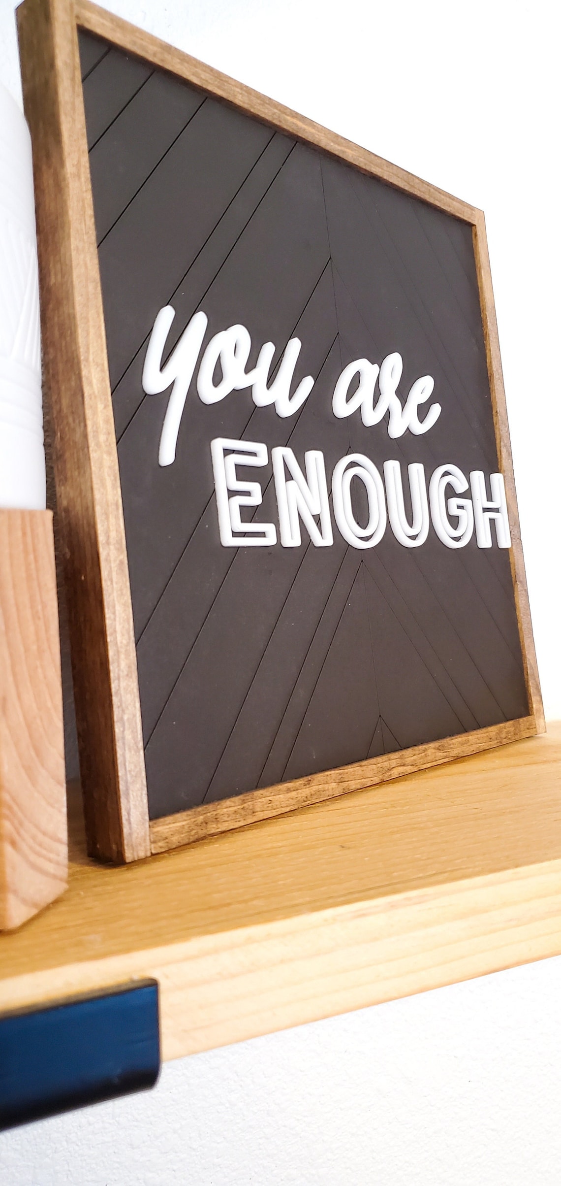You Are Enough Wood Sign Motivational Wall Decor | Etsy