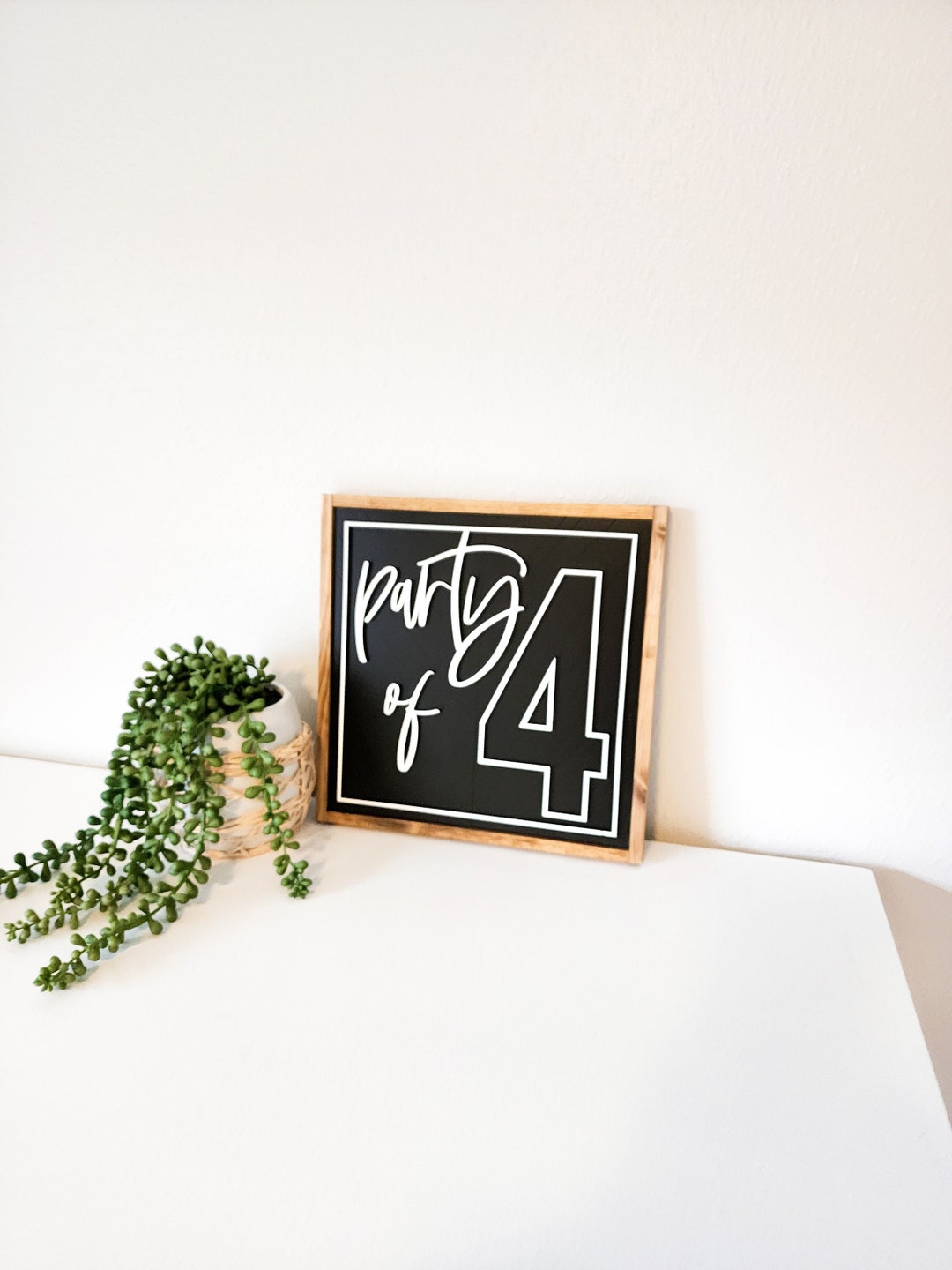 Family Sign, Custom Family Number Sign, Party of 4 Sign, Blended Family ...