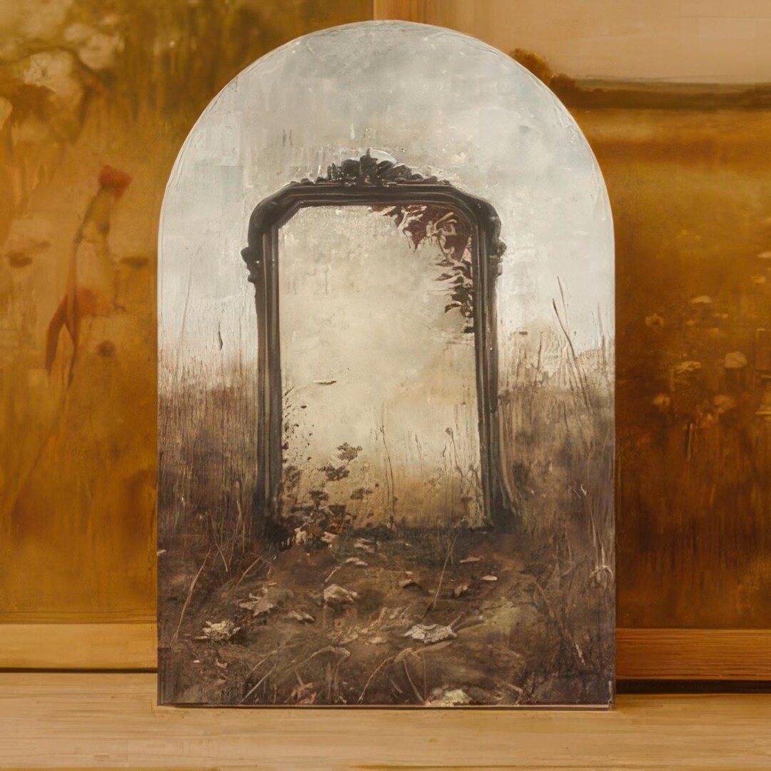 Moody Fall Mirror Sign: Vintage Gothic Arch Wood Decor - Etsy