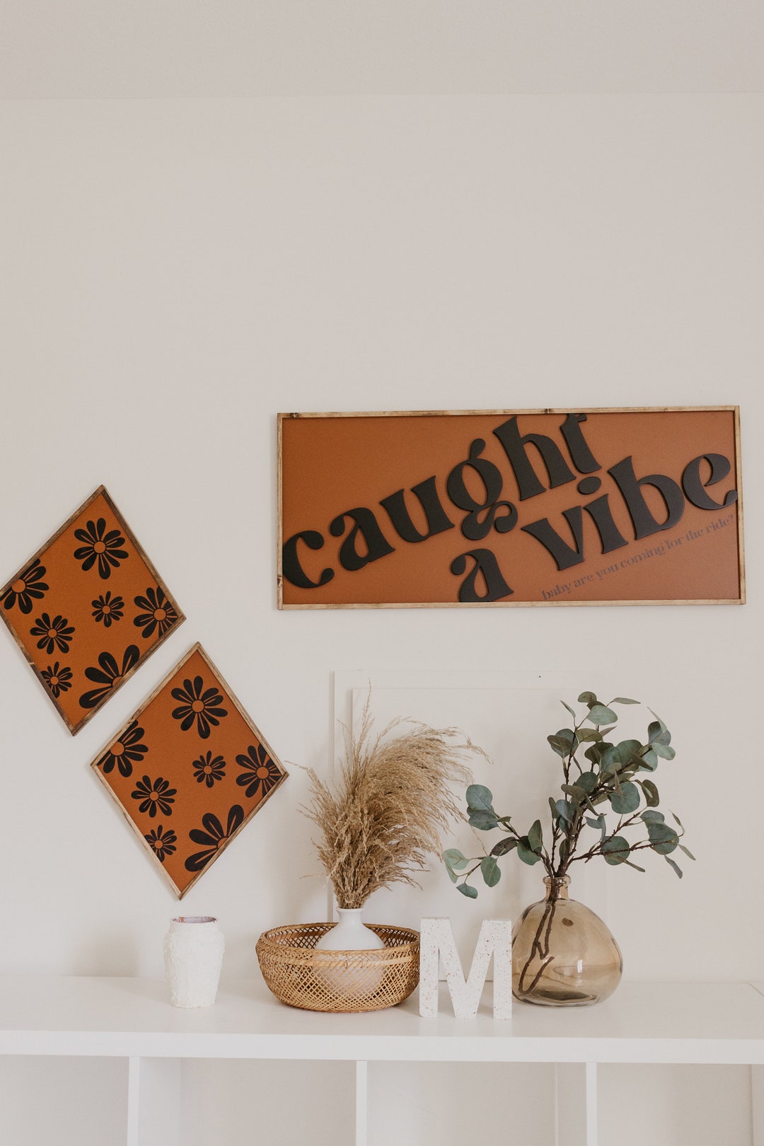 Vibes Wall Art, 3 Piece Wall Art, Boho Wall Art, Hippie Decor, Bedroom ...