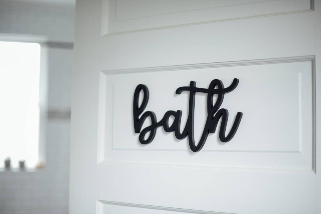 Bath Sign, Bathroom Wall Decor, Farmhouse Bathroom Decor, Bathroom Door ...