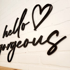 Hello Gorgeous Sign, Salon Decor, Teen Girls Room Decor, Bathroom Sign ...