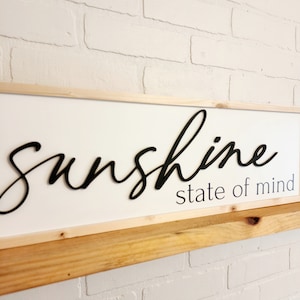 Sunshine State of Mind Sign, Signs for Summer, Summer Home Decor ...