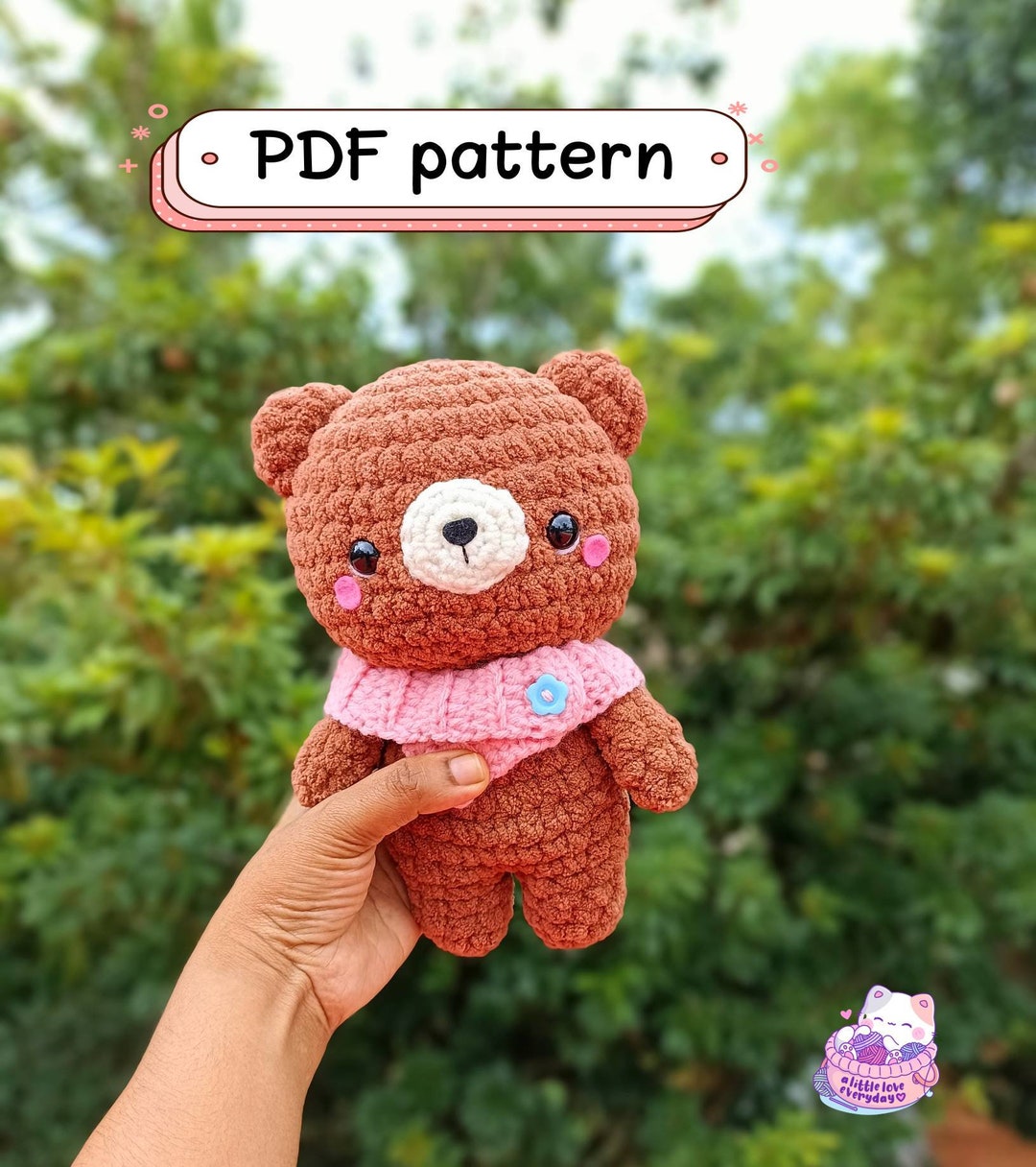 Amigurumi Plush Bear Pattern / Amigurumi Pattern / Kawaii Bear Pattern ...
