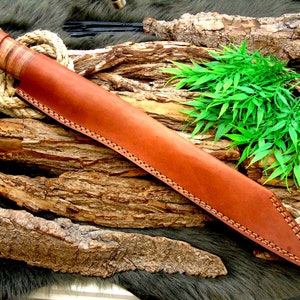 Medieval Work Knife Celtic Viking Hardwood Leather Sheath Sax Style ...