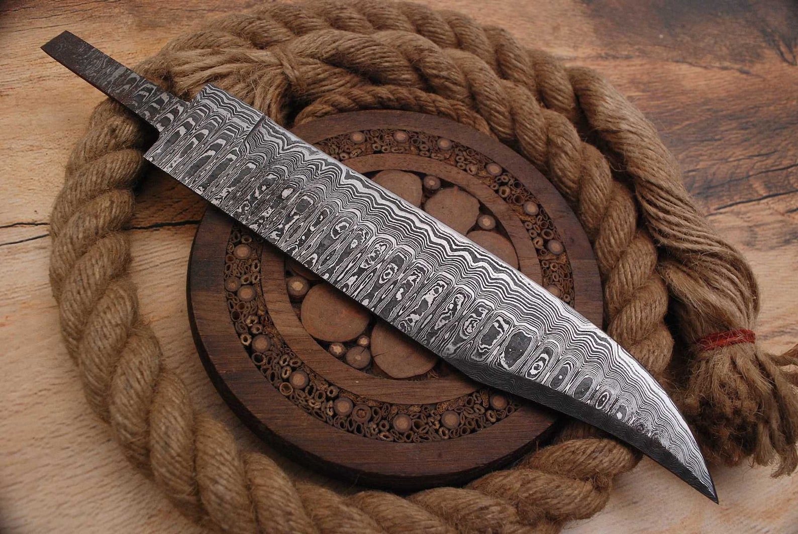 Damascus Blade, Hand-forged Damascus Blank Blade 6031EA - Etsy