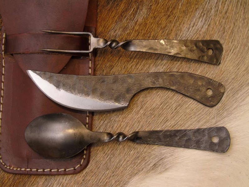 Medieval cutlery sethand forged 4266 | Etsy